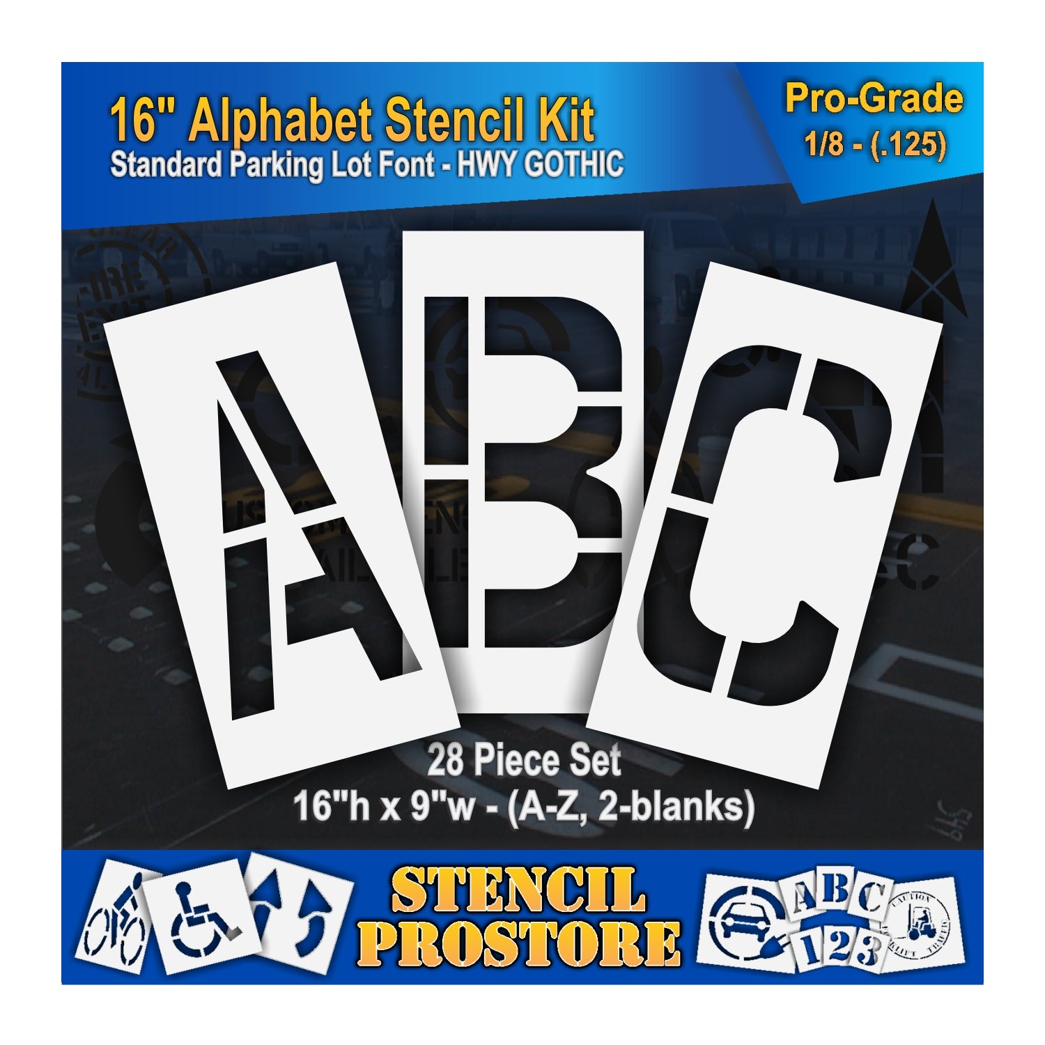 16" Alphabet Kit Stencil - RAE ProStores
